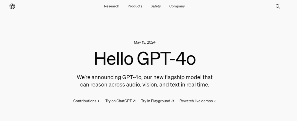 OpenAI Has Announced ChatGPT Newest AI Model GPT-4o - DWS